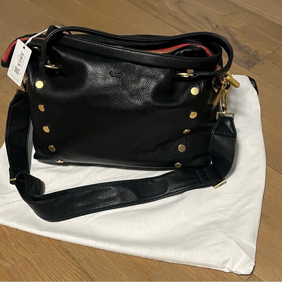 Hammitt | Bags | Hammitt Black Leather Shoulder Bag With Gold Accents ...